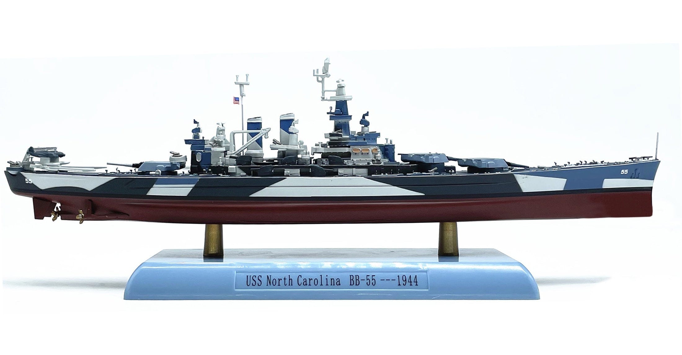 US Navy Battleship USS North Carolina Desk Display WWII Ship Model ...