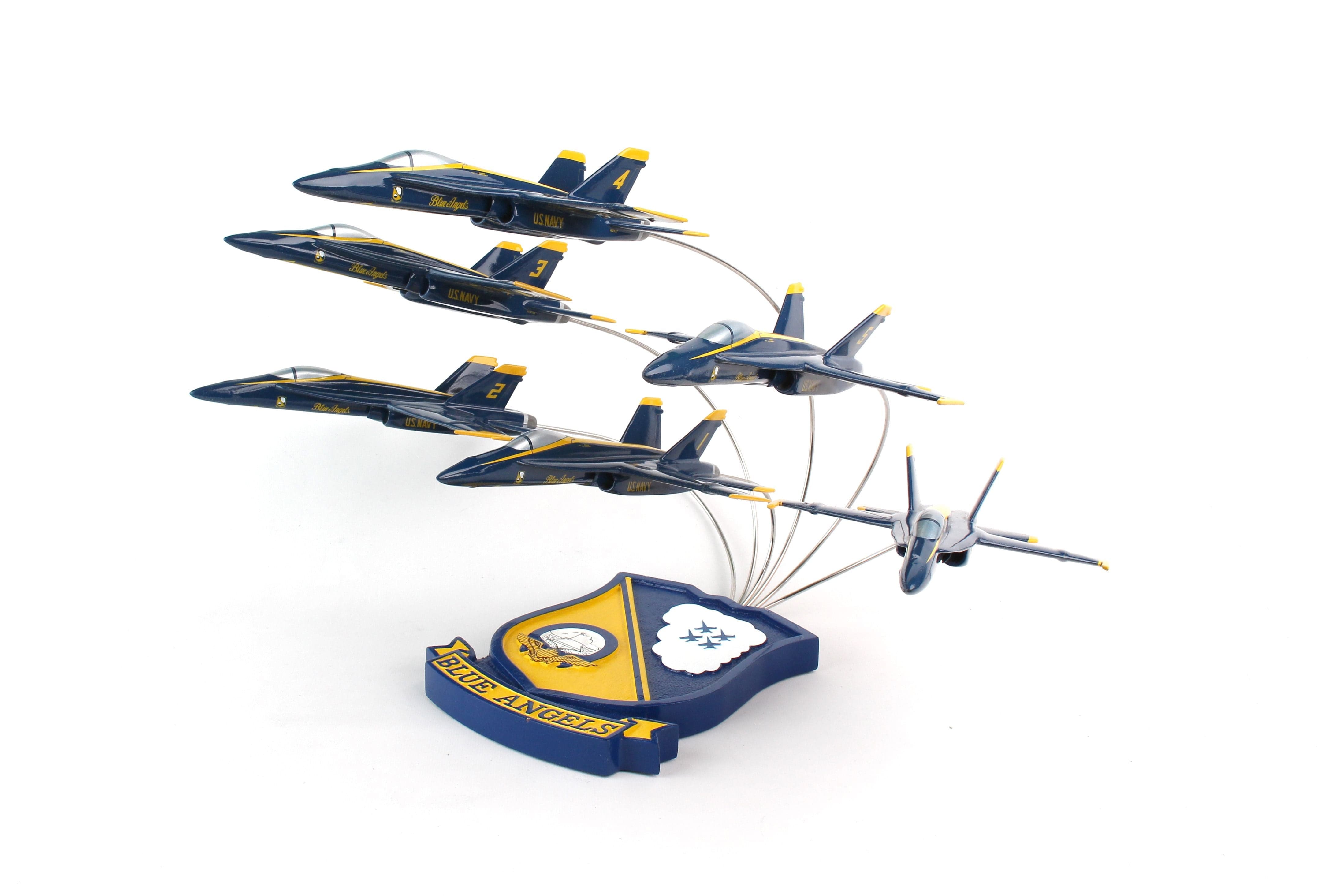 US Navy Blue Angels Six F/A-18 Airplanes Models Flying in Delta Format ...