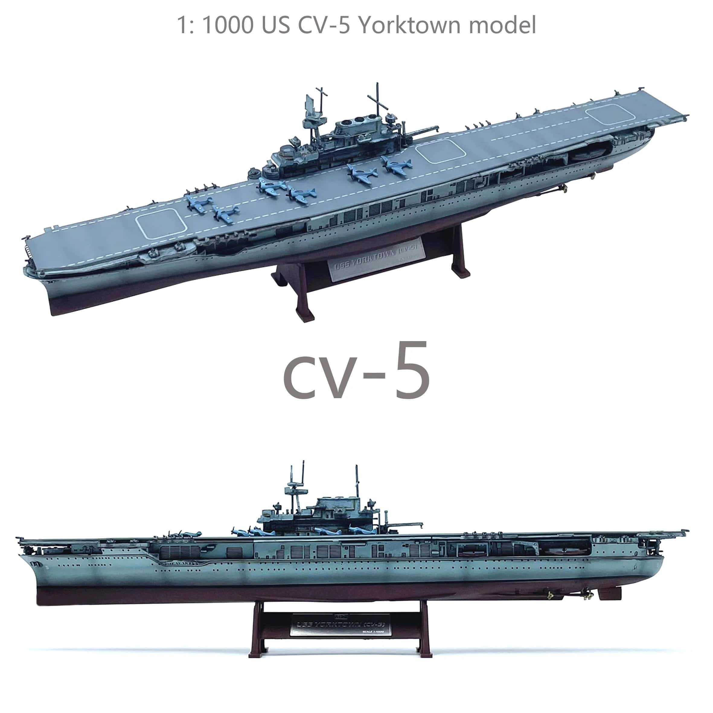 US Navy CV-5 Yorktown Military Aircraft Carrier Alloy Model Assembled ...